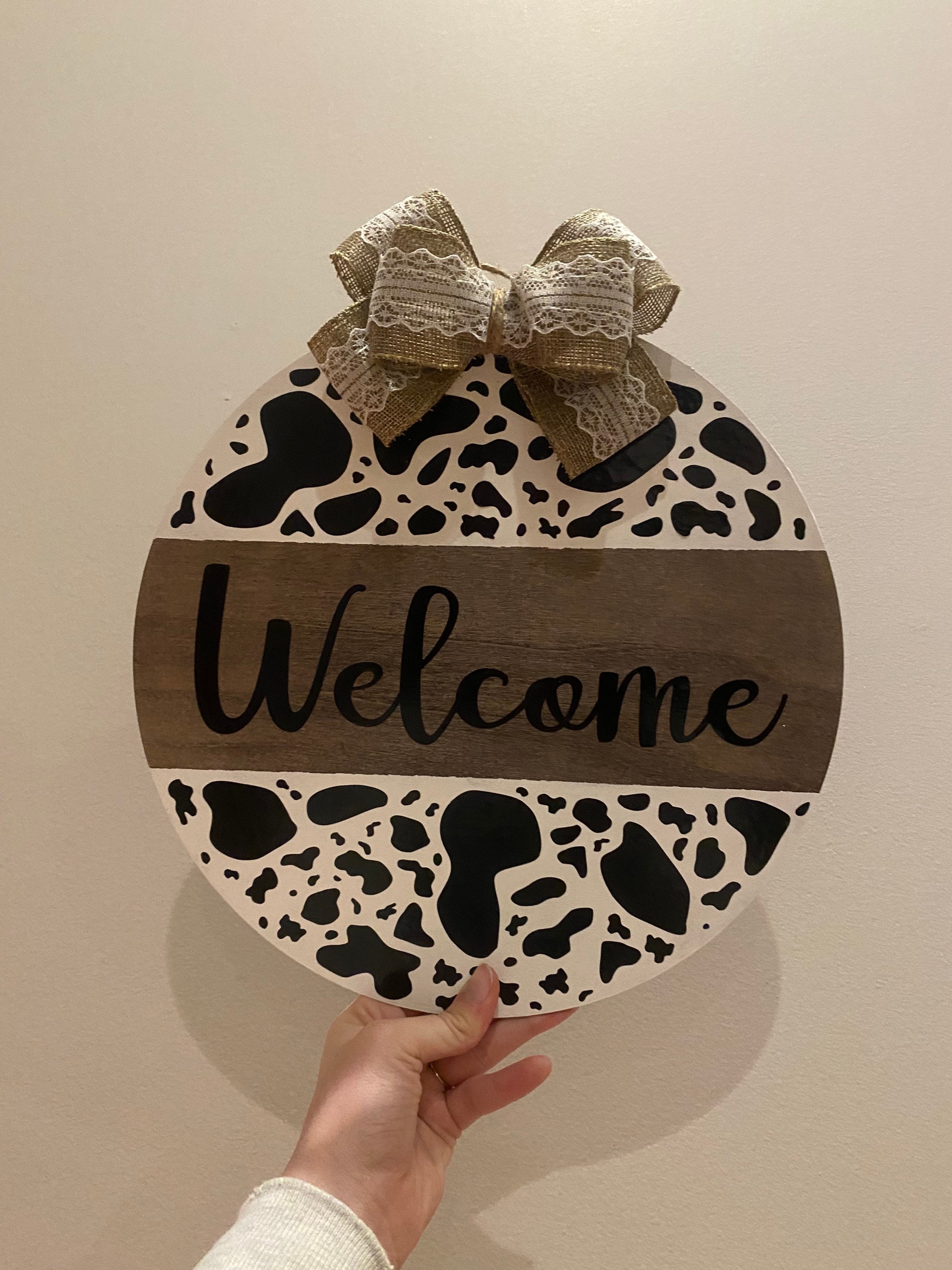 Cow Print Door Sign - Etsy