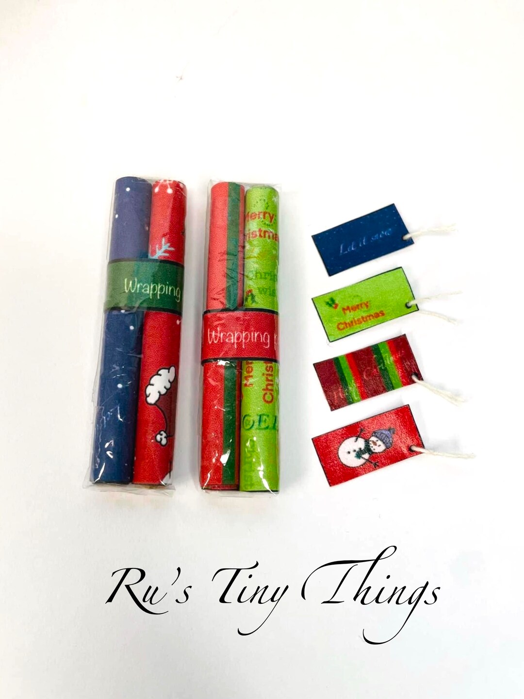 Miniature Christmas Wrapping Paper & Gift Tags - Digital File - Etsy