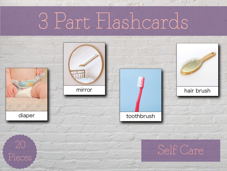 Self Care & Toileting 3 Part Flashcards, Montessori Materials - Etsy