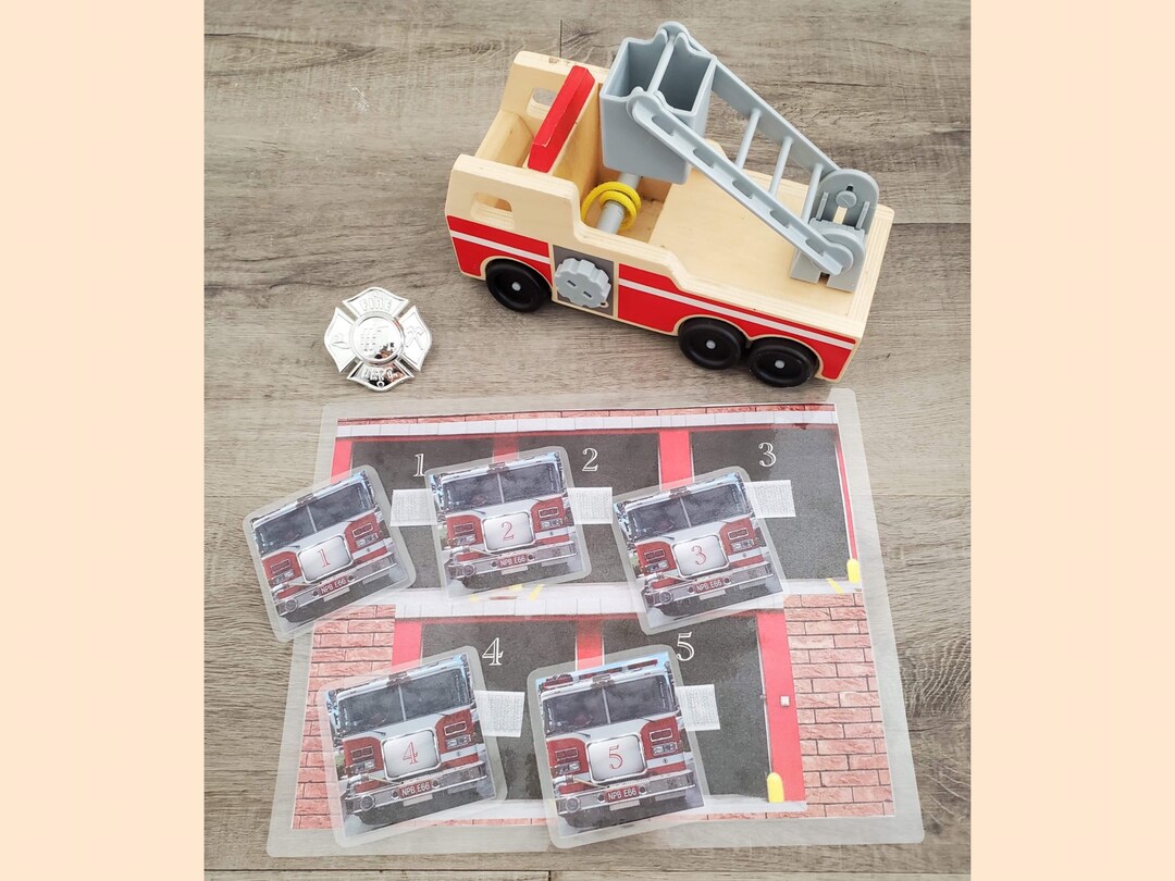 Toddler Number Matching Activity Printable Firetruck - Etsy