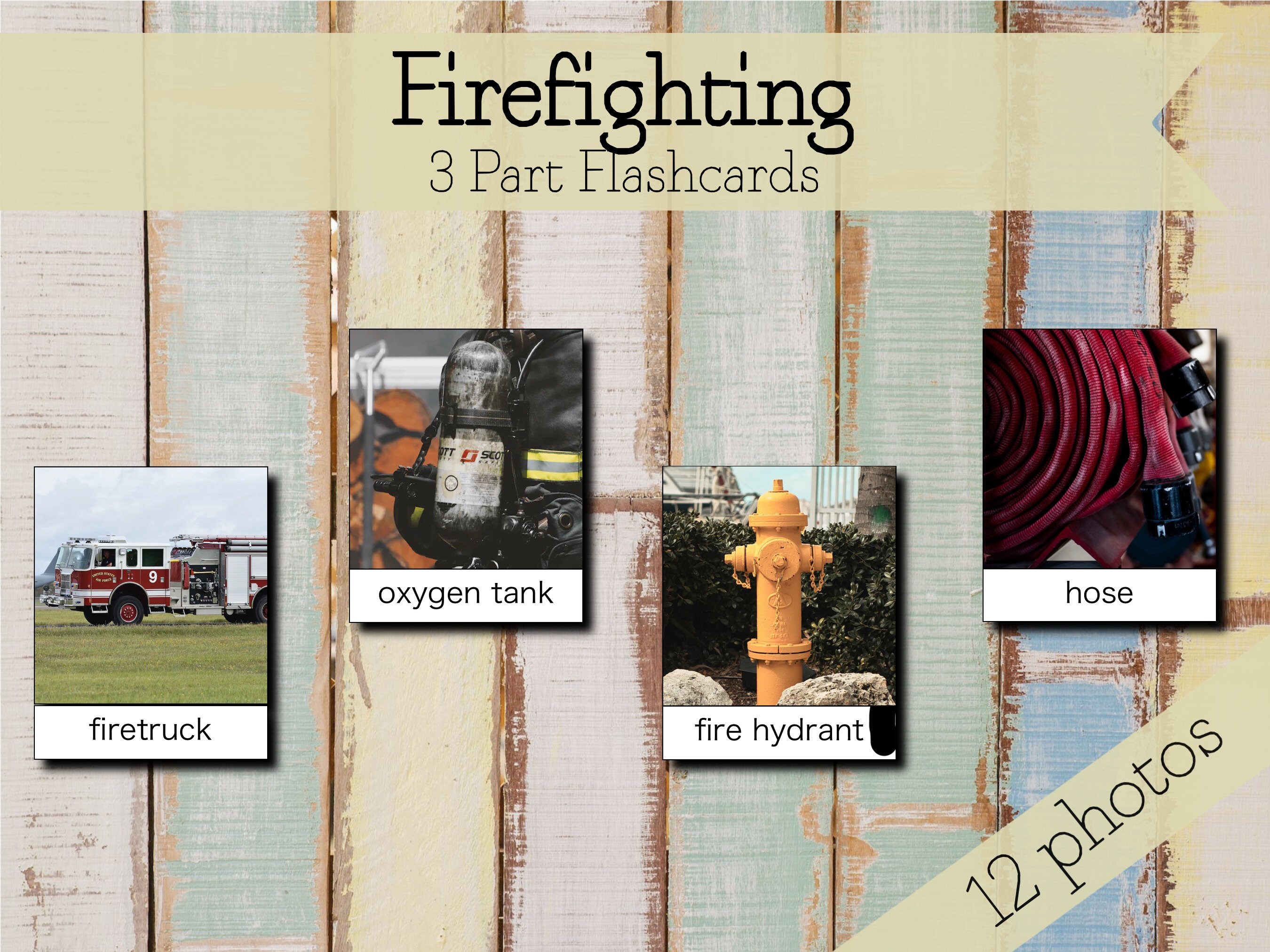 Firefighting 3 Part Cards Montessori Nomenclature Materials - Etsy