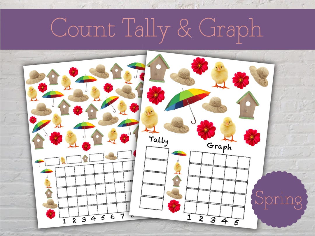 Count Tally & Graph Spring Math Activity Montessori Photos for Kids - Etsy