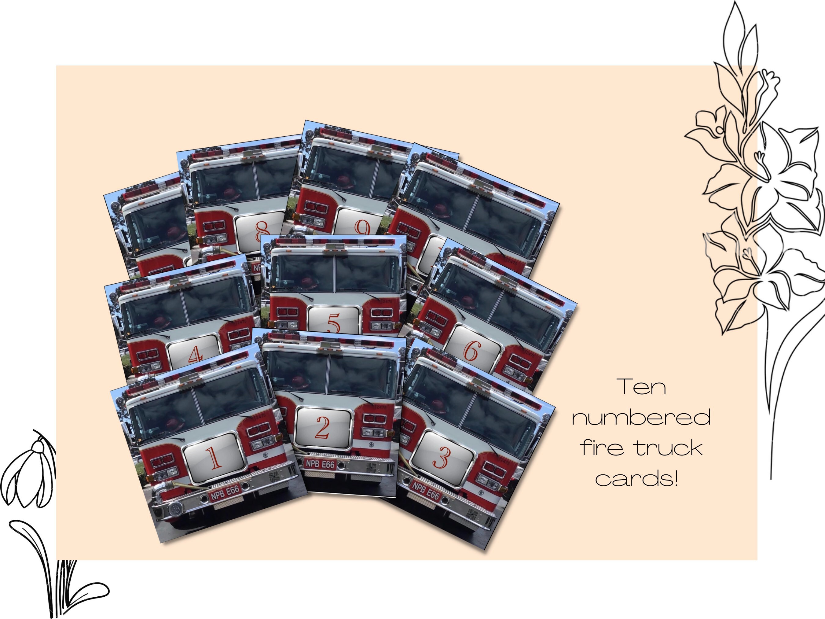 Toddler Number Matching Activity Printable Firetruck - Etsy