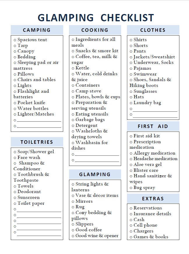 Summer Camp Planner Orv/digital Camping Planner/download and Print ...