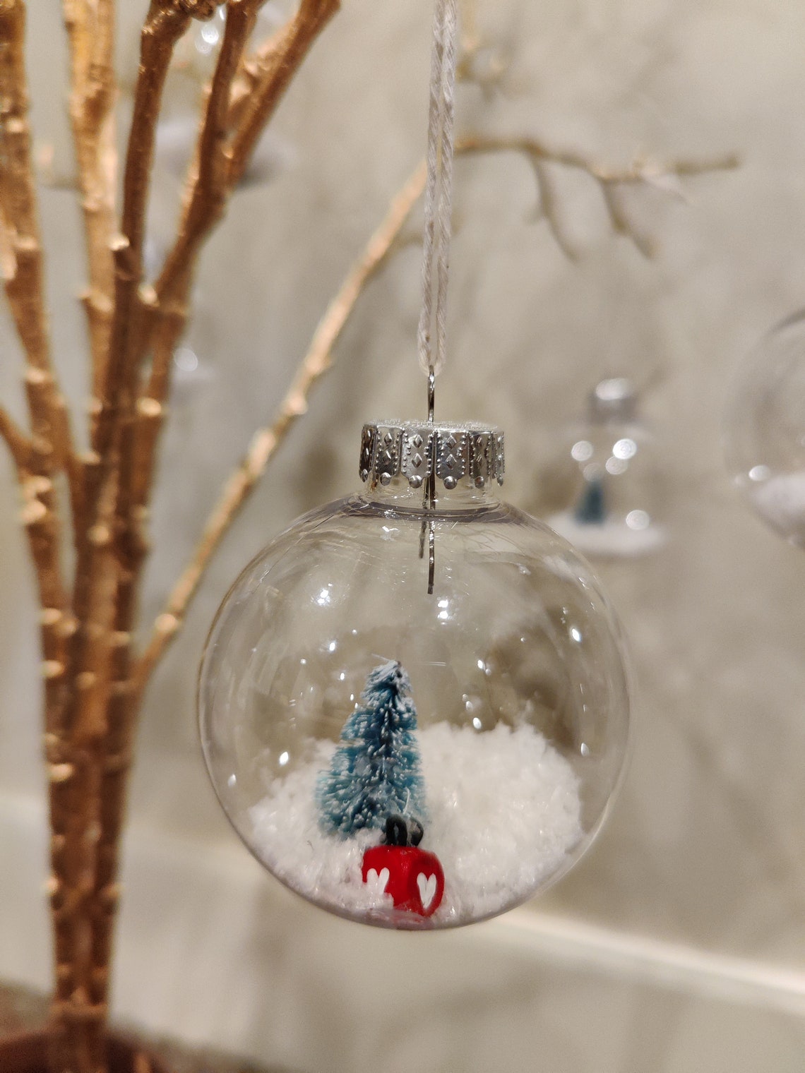 Snow Globe Ornament - Etsy