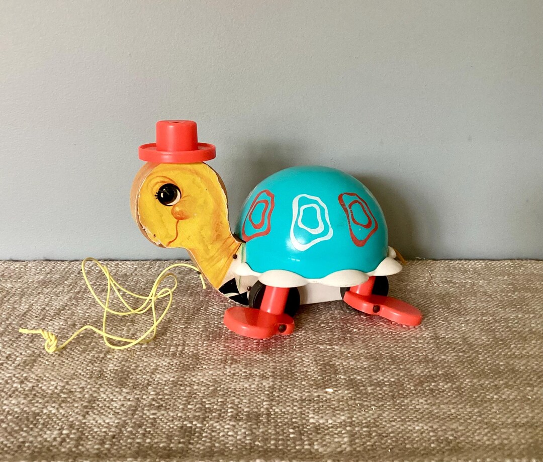 Fisher Price TIP-TOE TURTLE Pull Toy, Model #773, Ringing Bell Sound ...