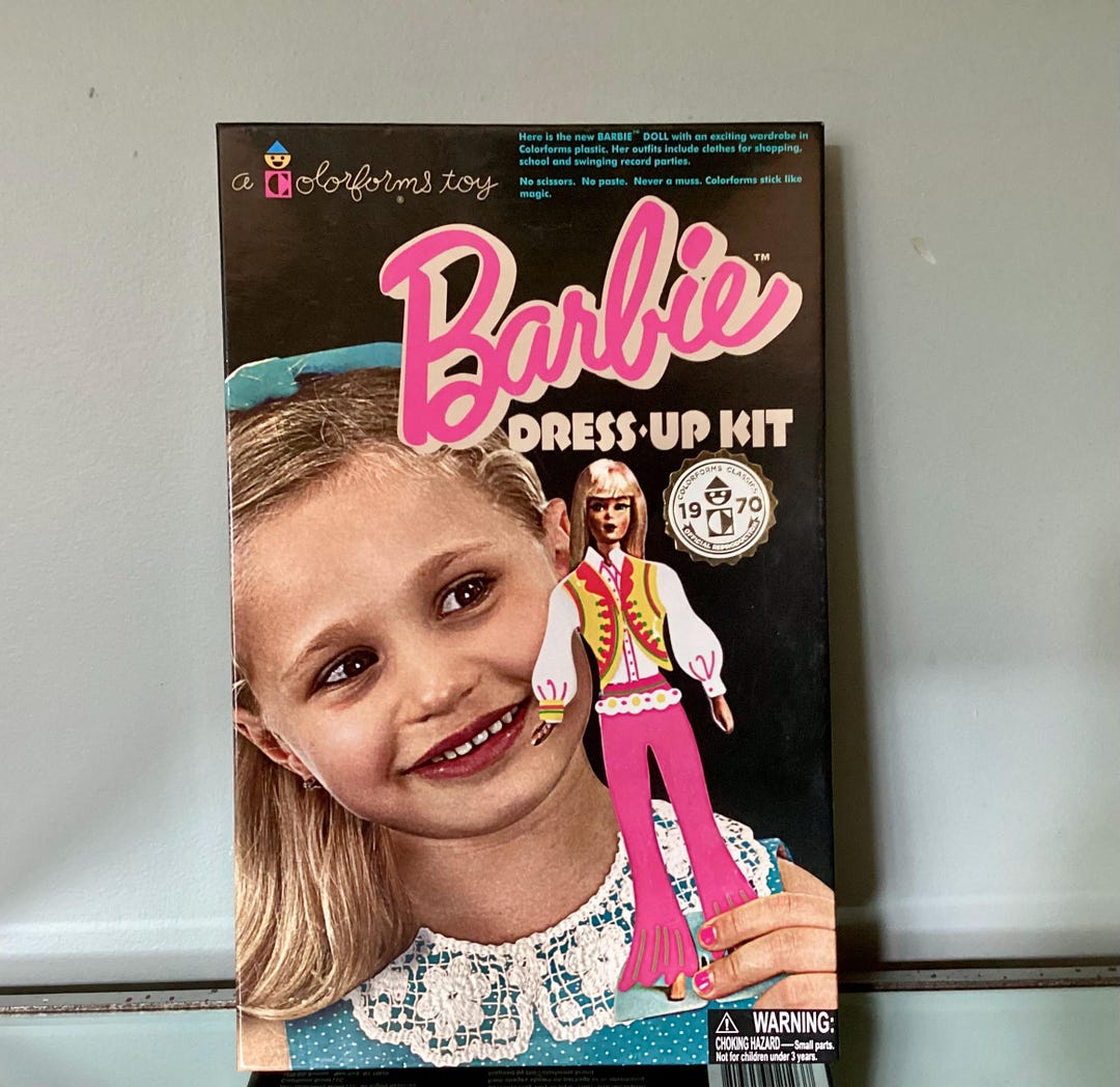 Barbie DRESS-UP Kit, a Colorforms Toy, COMPLETE With All Pieces ...