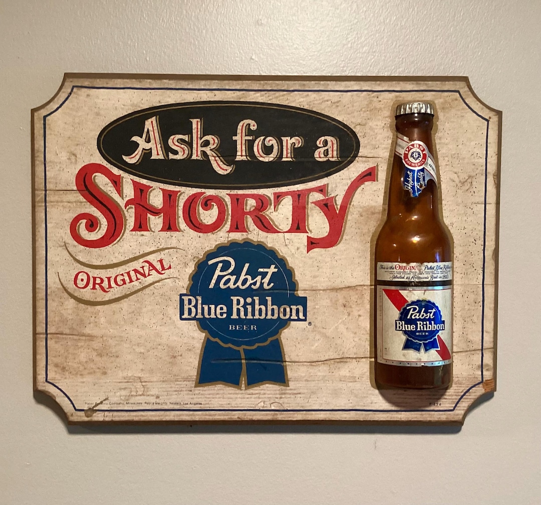 PABST Blue Ribbon BEER Sign, Wood & Plastic Bar or Pub Sign, PBR Sign ...