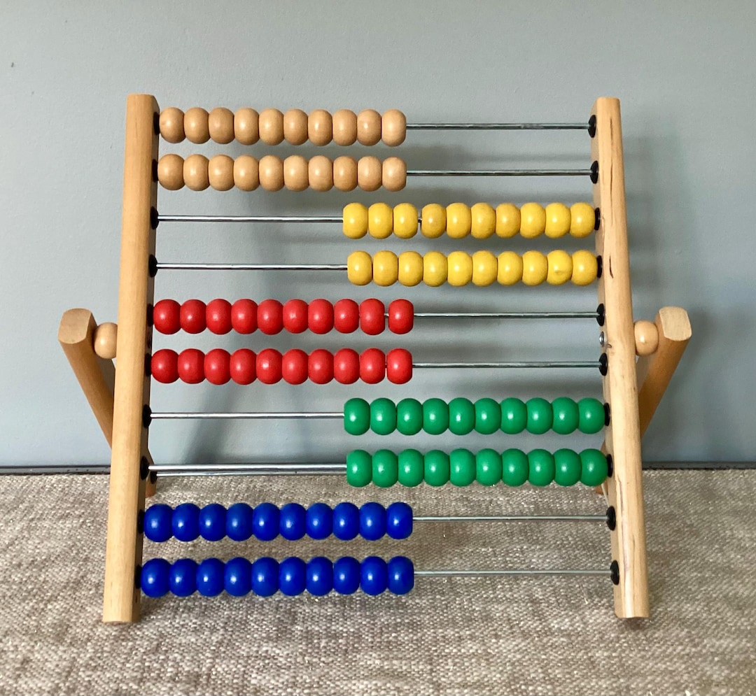 WOODEN ABACUS - Large Folding Abacus on Wood Frame, EDUCATIONAL Toy ...