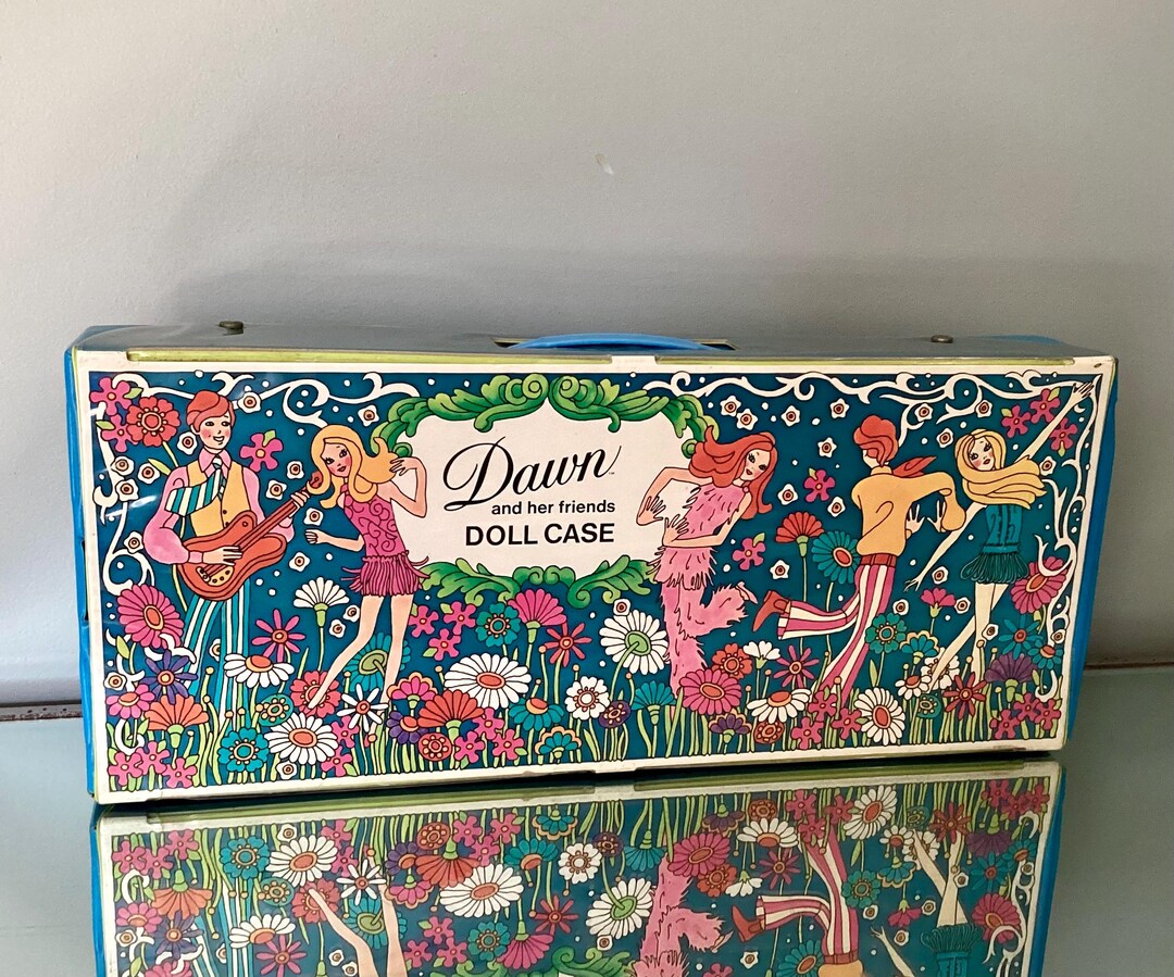 Dawn Doll CASE, 6 Doll Case, Most of Green STRAPS Are in Place !, LARGE ...