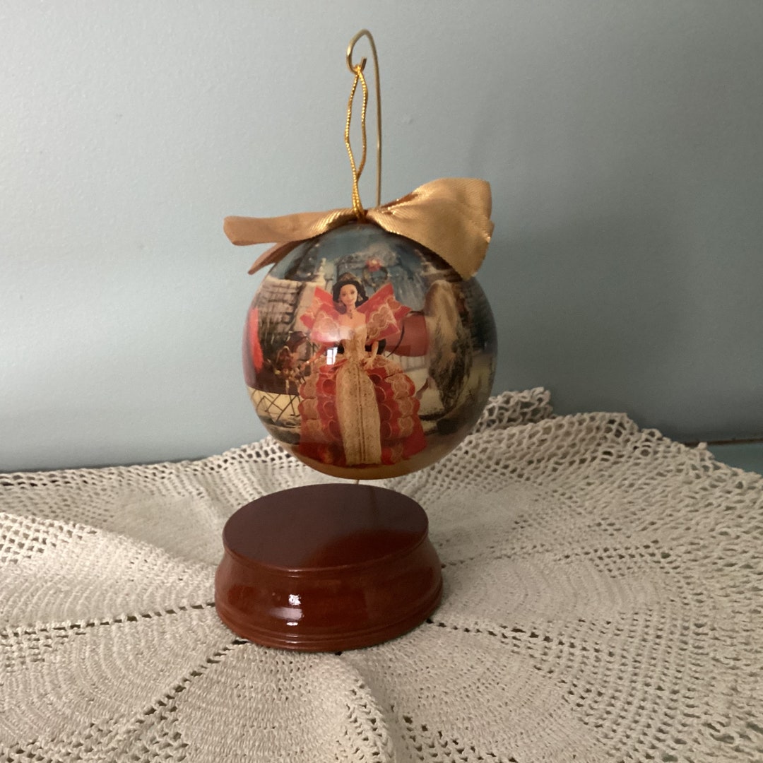 Barbie Holiday Decoupage Christmas Ornament With Wood Stand, Vintage ...