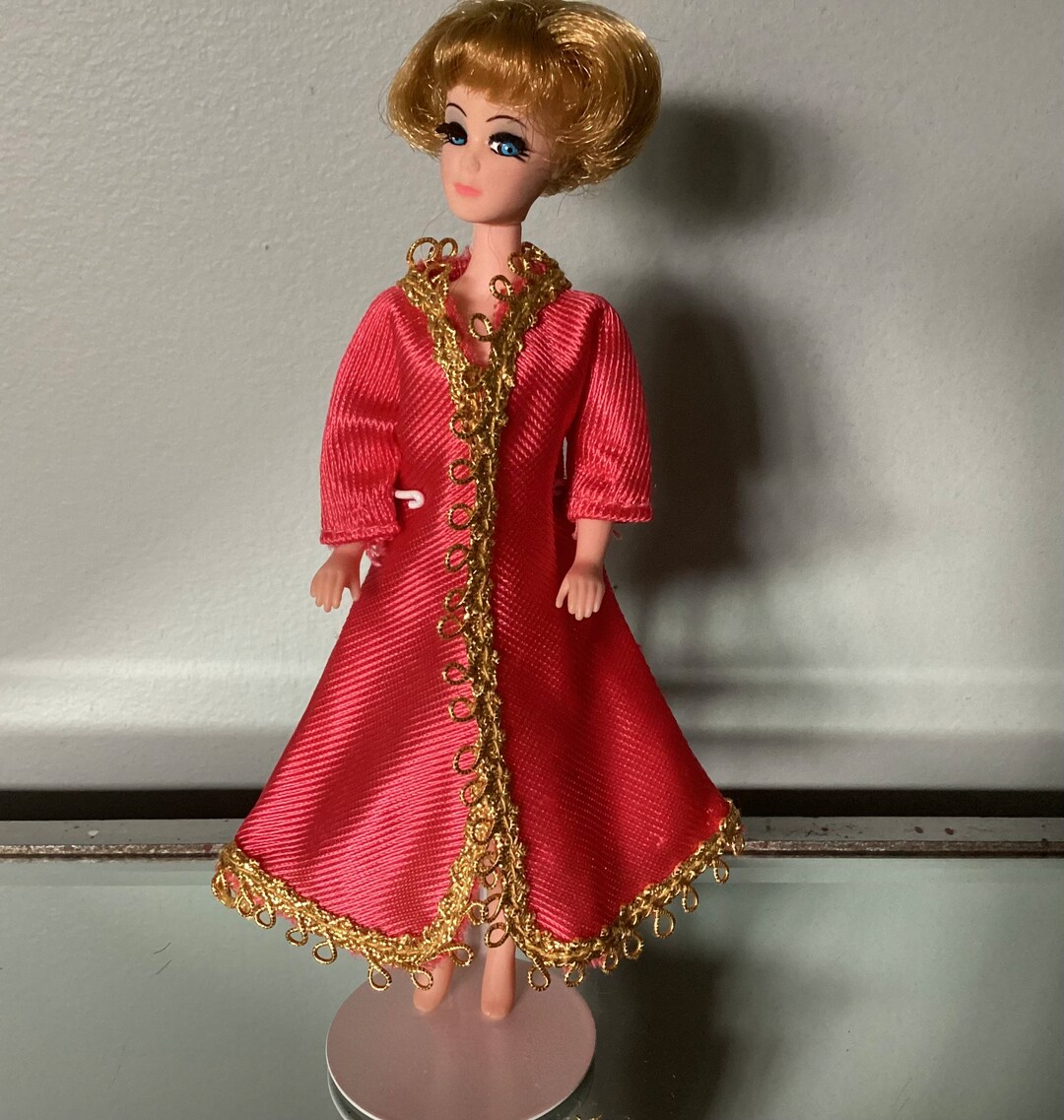 Dawn Doll CORAL Robe With Metallic Gold Ruffle Trim, Just STUNNING ...