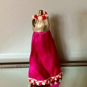 Dawn Doll Pink Magenta GOWN and Matching SHAWL / Scarf With Pom Pom ...