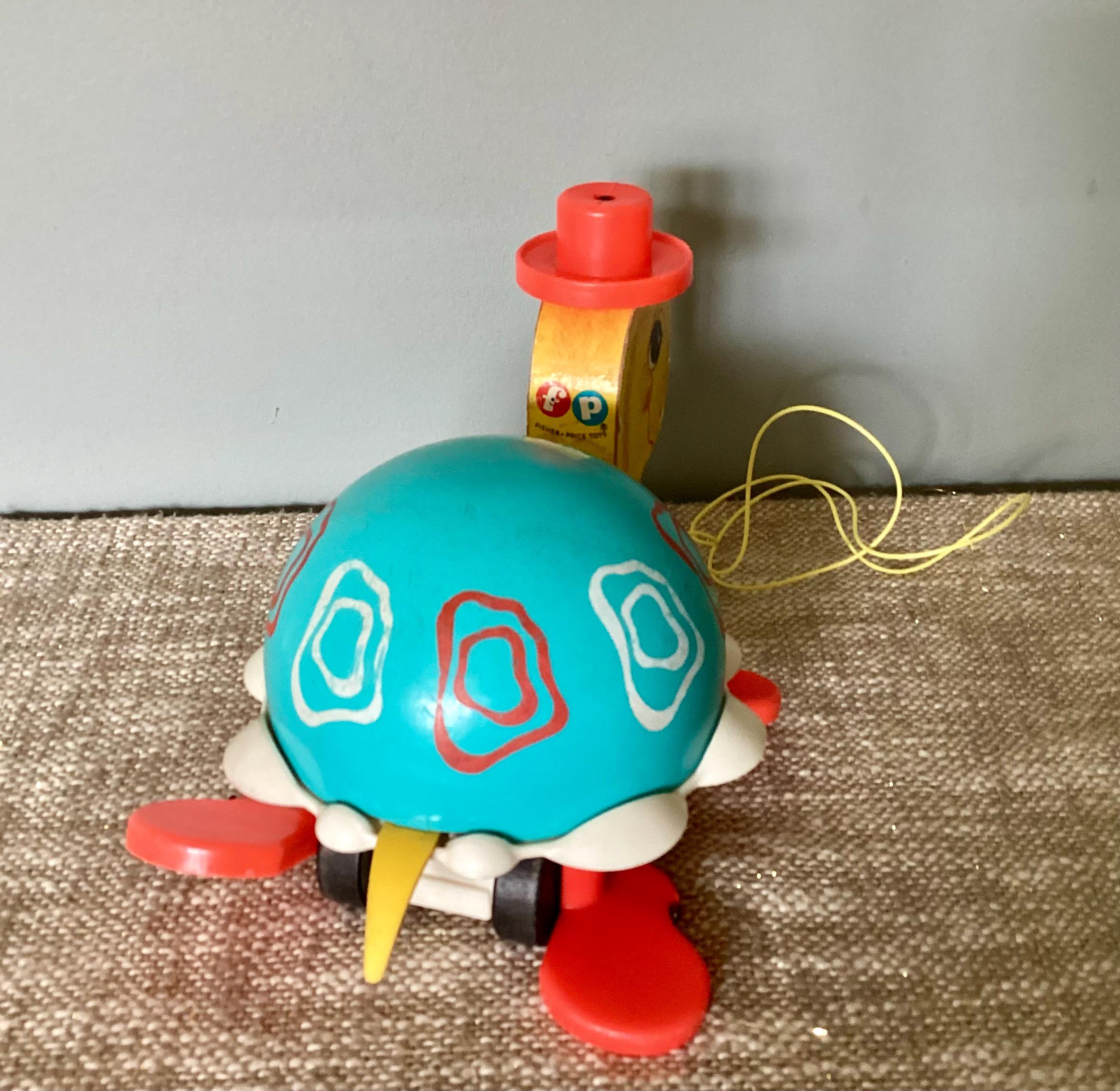 Fisher Price TIP-TOE TURTLE Pull Toy, Model #773, Ringing Bell Sound ...