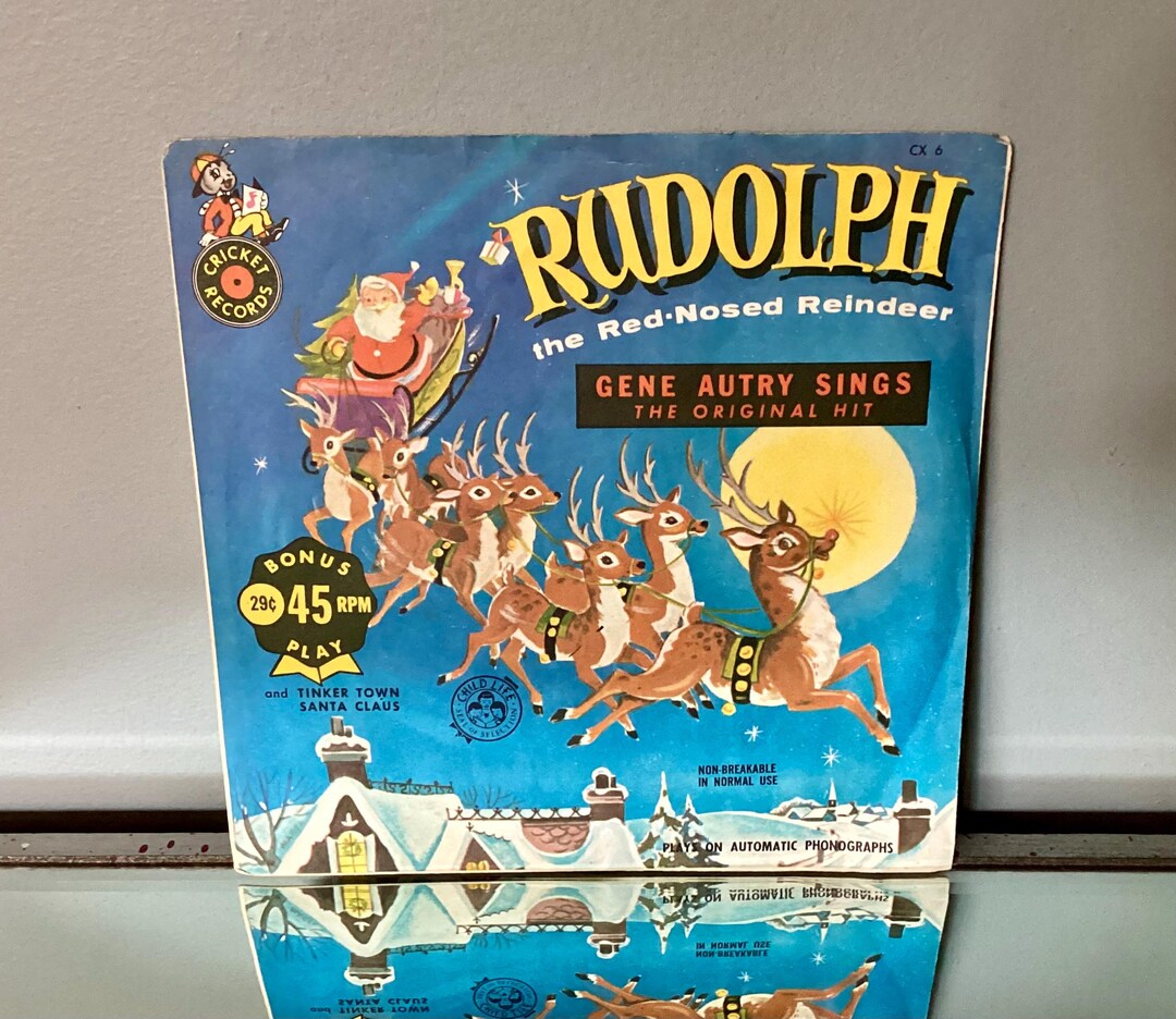 Gene Autry RUDOLPH the Red-nosed REINDEER Record or Jingle Bells Record ...