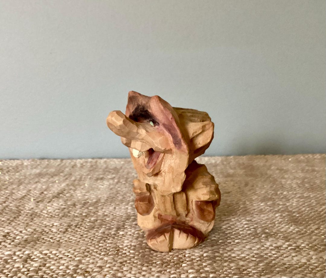 HENNING Hand-carved Wooden TROLL, Henning Norwegian Trolls, Laughing ...
