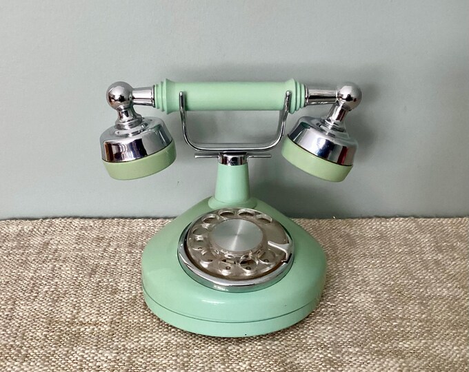 CELEBRITY PRINCESS Rotary Telephone, FRENCH Style Design, Blue Green ...