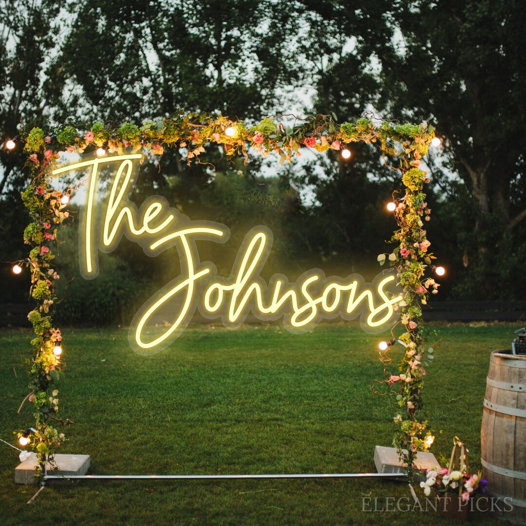 Neon Wedding Sign Custom Wedding Decor, Family Name Sign Wall Decor ...