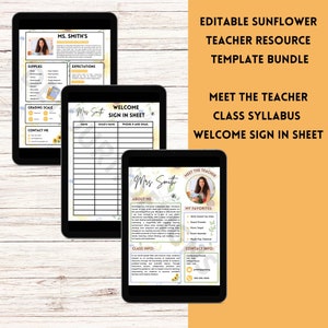 Editable Teacher Resource Template Bundle Meet the Teacher Class ...