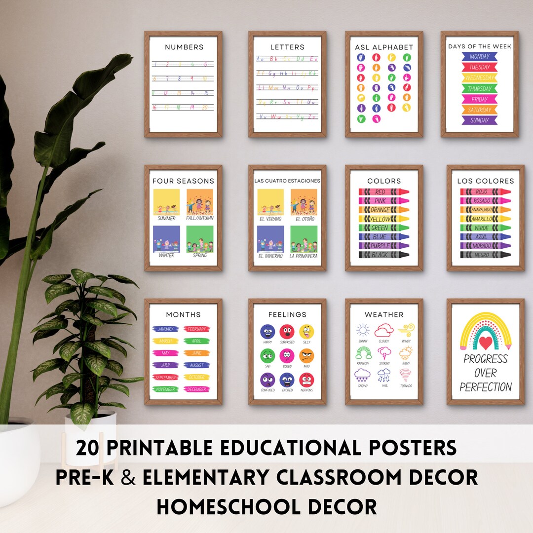 Preschool Poster Printable Montessori Wall Art Elementary Teacher Class ...