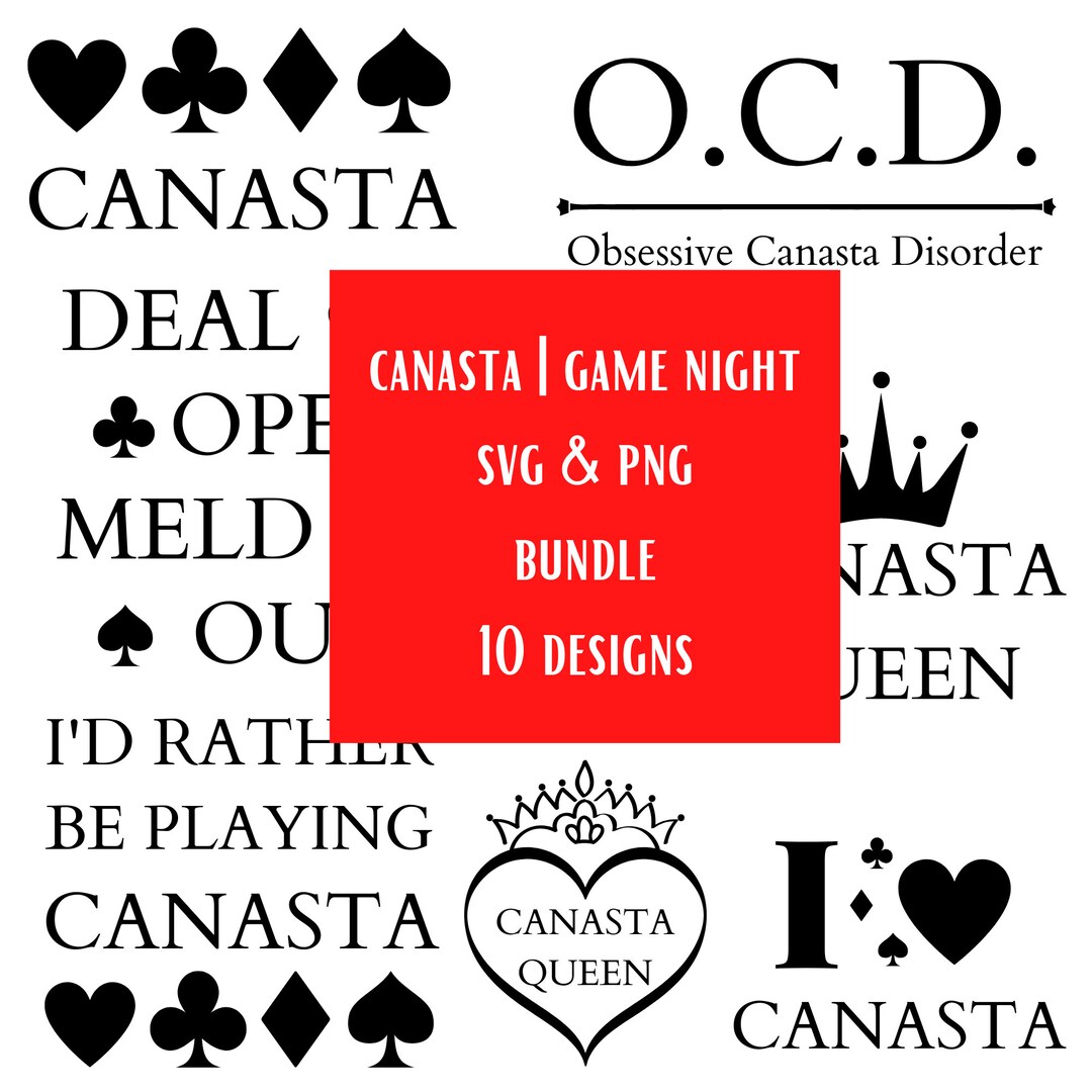 Buy Canasta SVG & PNG Bundle Cut Files for Cricut, Silhouette Canasta ...