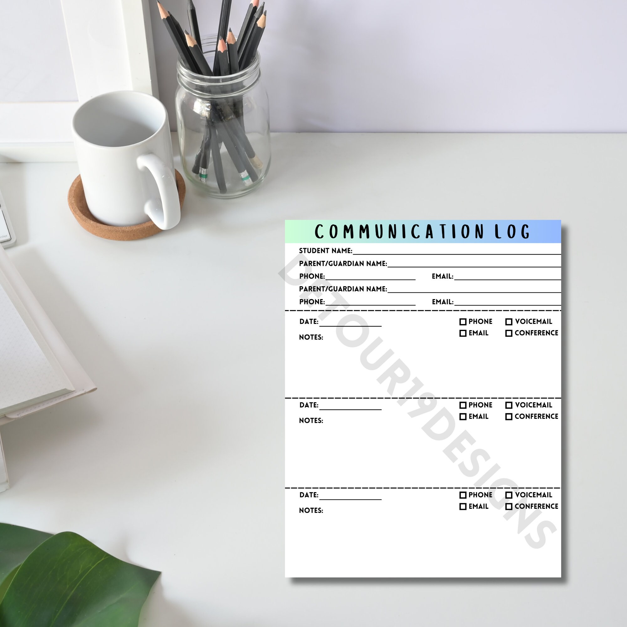 Parent Communication Log Student Information Sheet Back to School ...