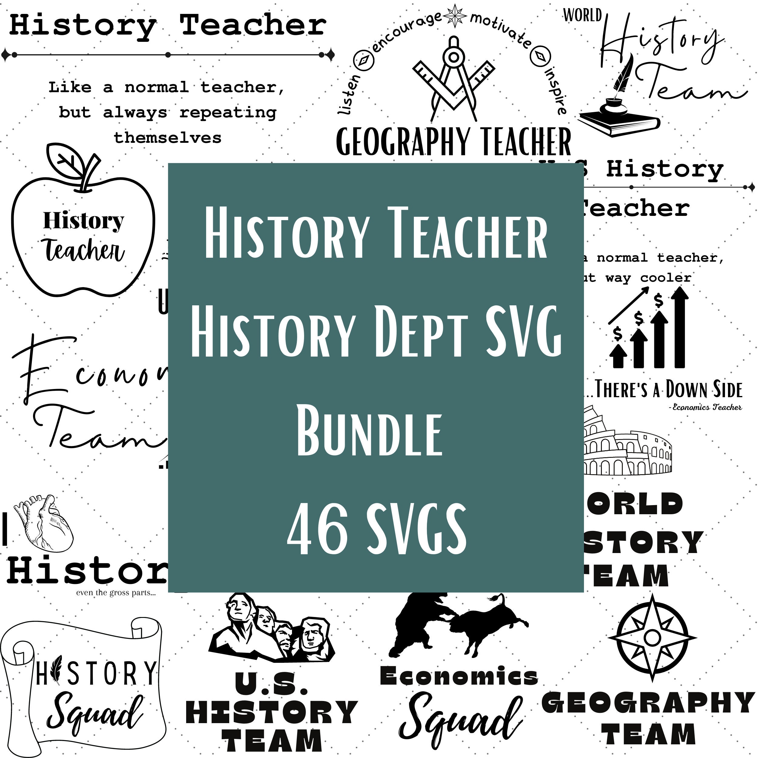 History Teacher Team SVG Cut File Bundle for Cricut - Etsy