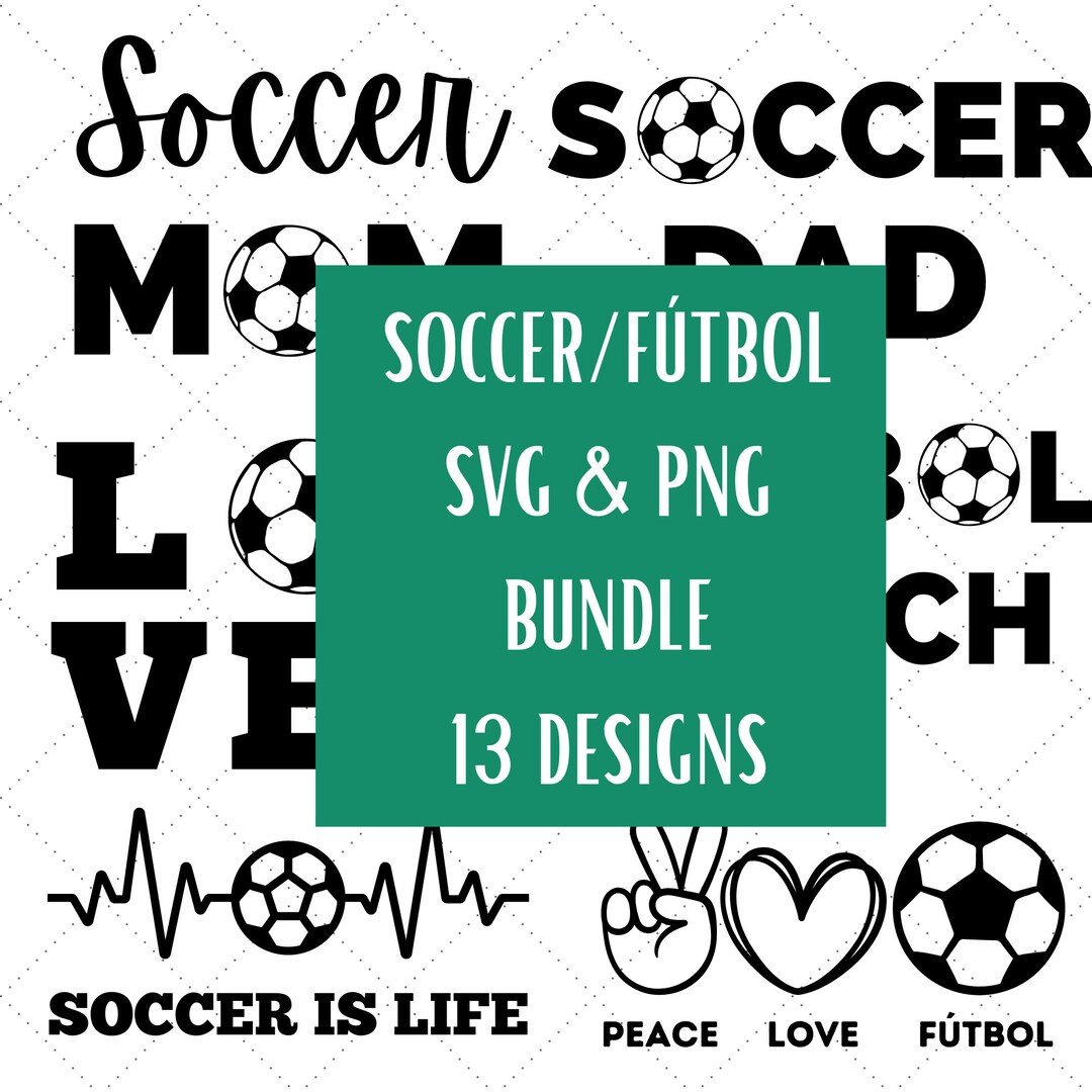 Soccer Futbol SVG & PNG Cut File Bundle for Cricut - Etsy