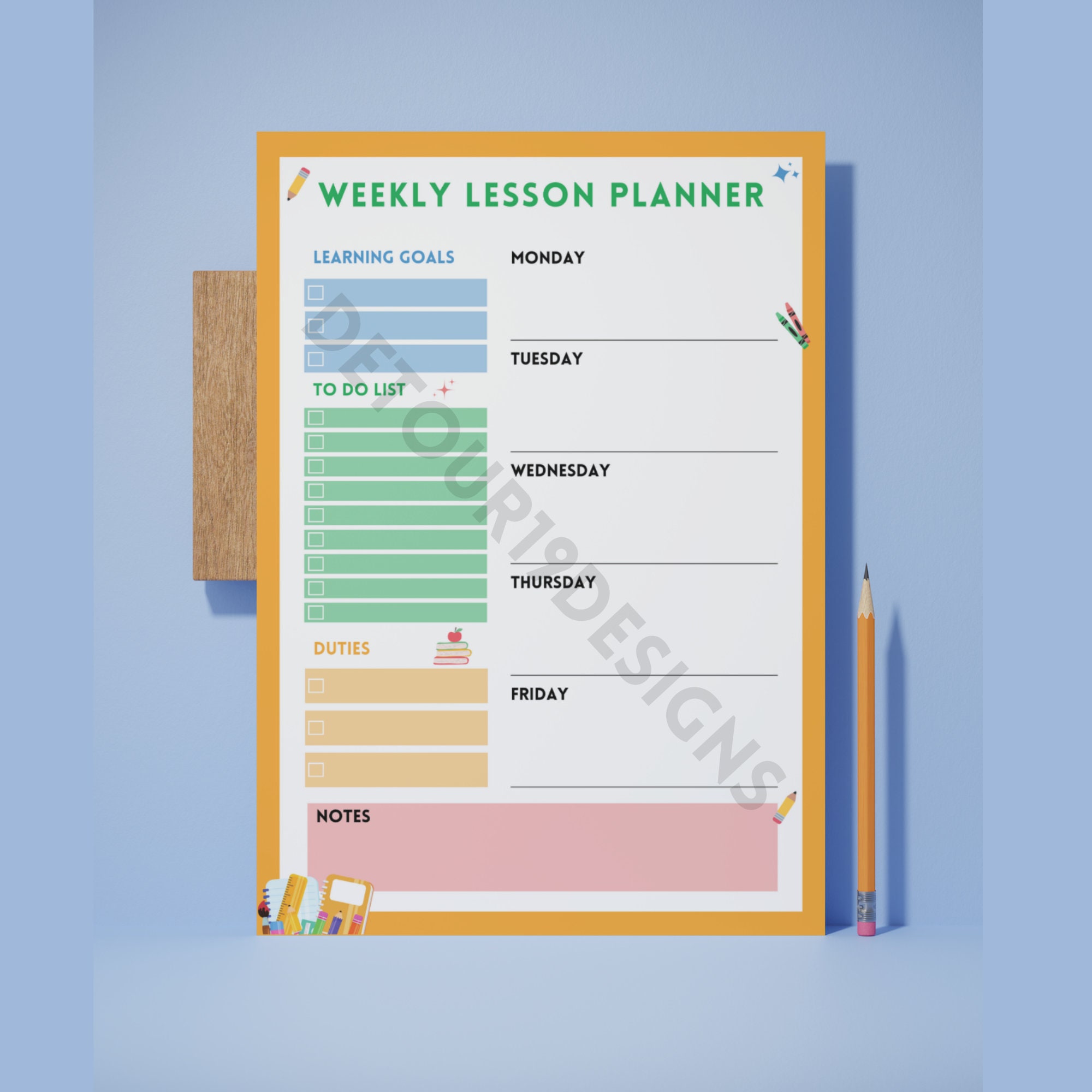 Weekly Lesson Plan Template Editable Printable Homeschool - Etsy