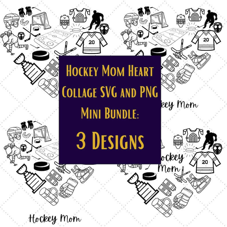 Hockey Mom Heart Collage SVG & PNG Bundle for Cricut - Etsy