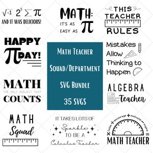 Math Teacher SVG Cricut Cut File Bundle Math Teacher Gift Math Squad ...