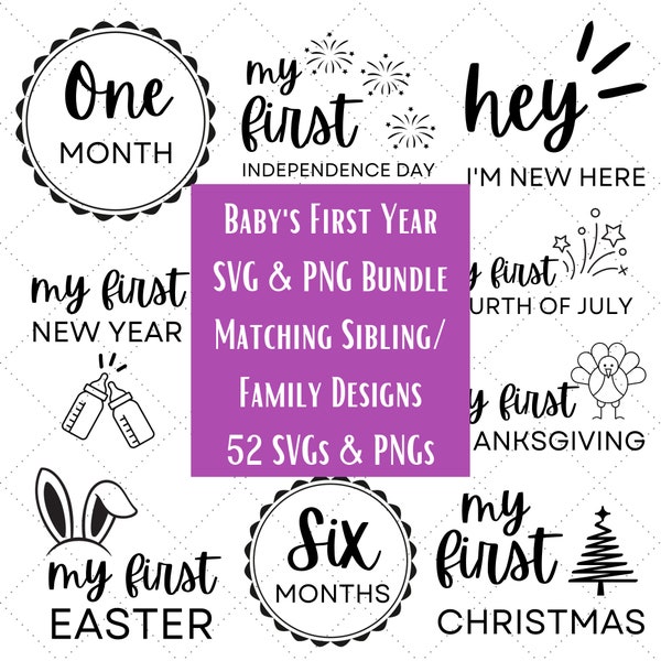 Baby First Year Holidays Png - Etsy