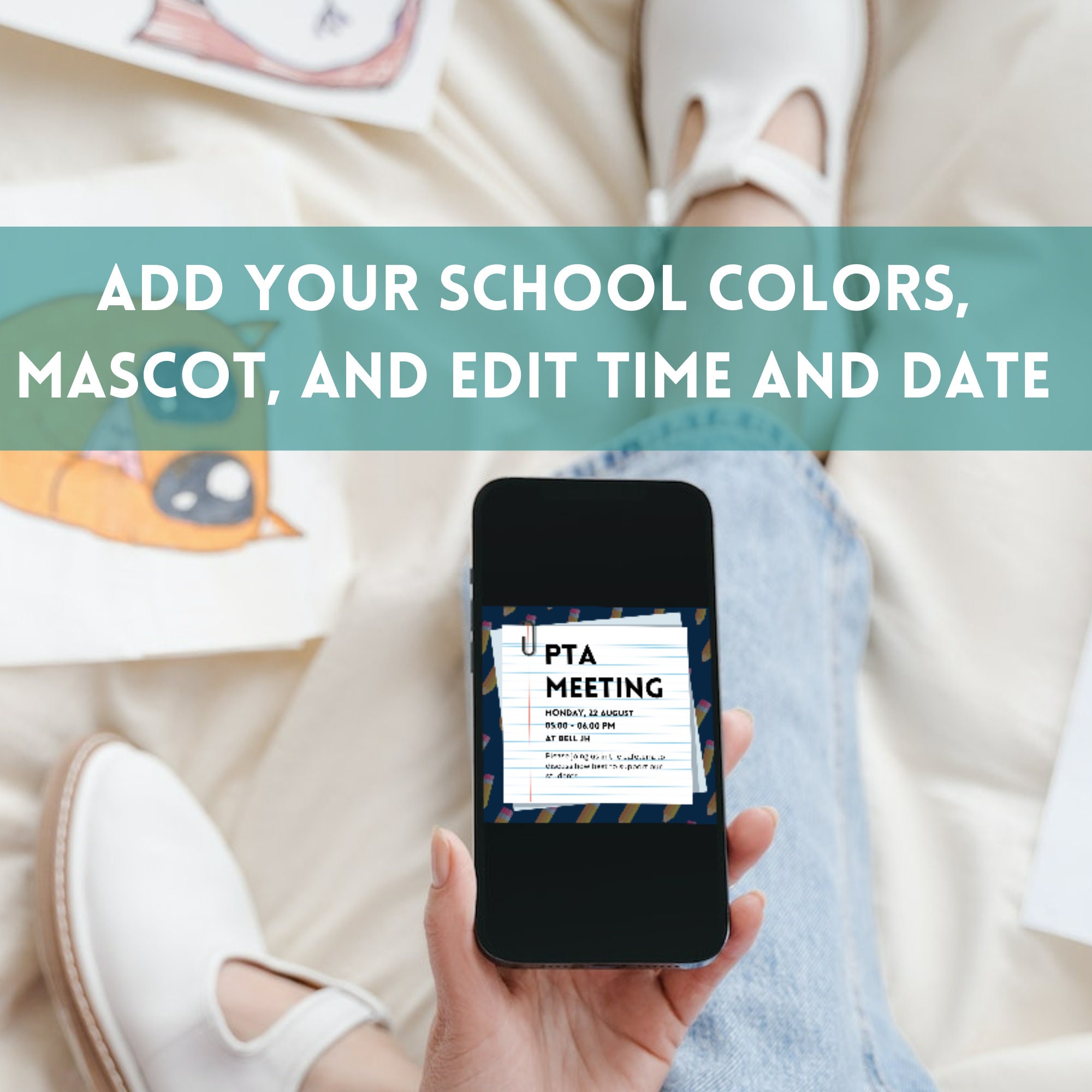 School PTA/PTO Editable Social Media Template Bundle 50 Customizable ...