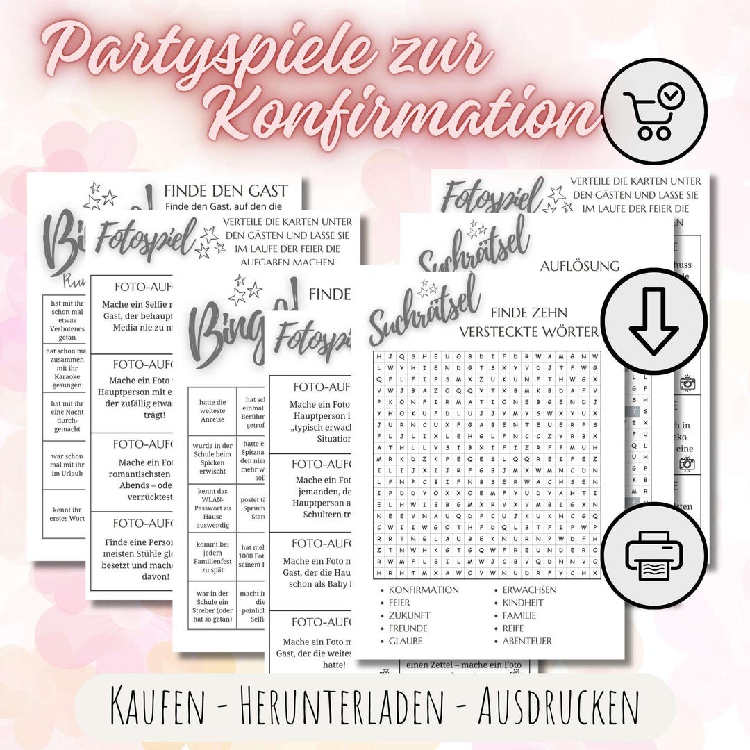 Party Game Confirmation, Games for Confirmation, Easy to Print, Party ...