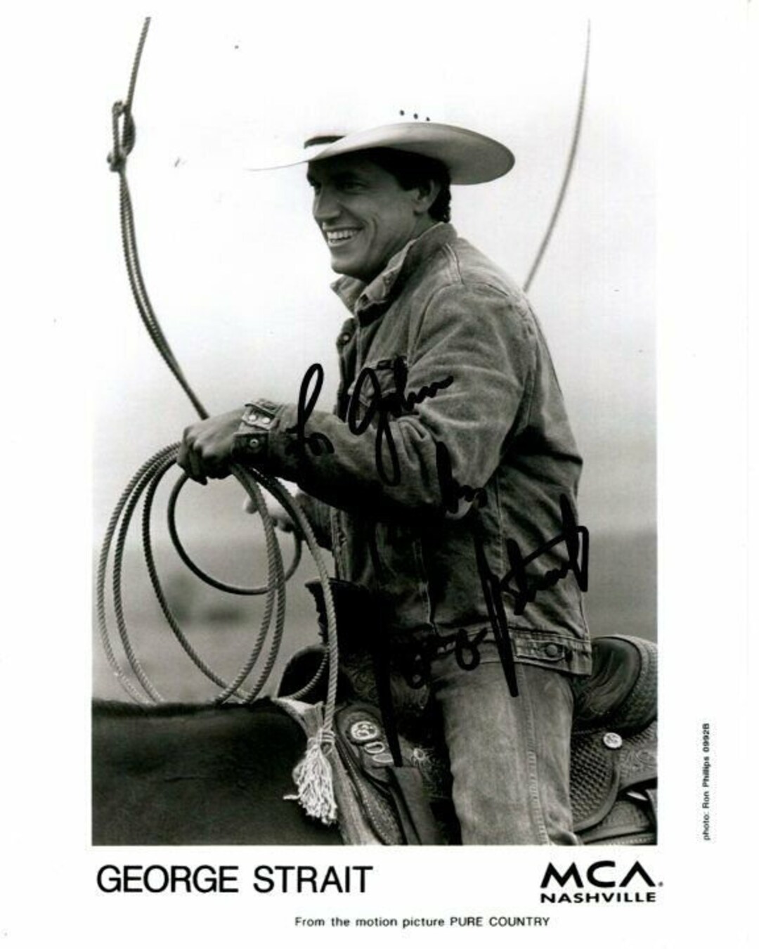 George Strait Autographed Signed 8x10 Pure Country Photograph - to John ...