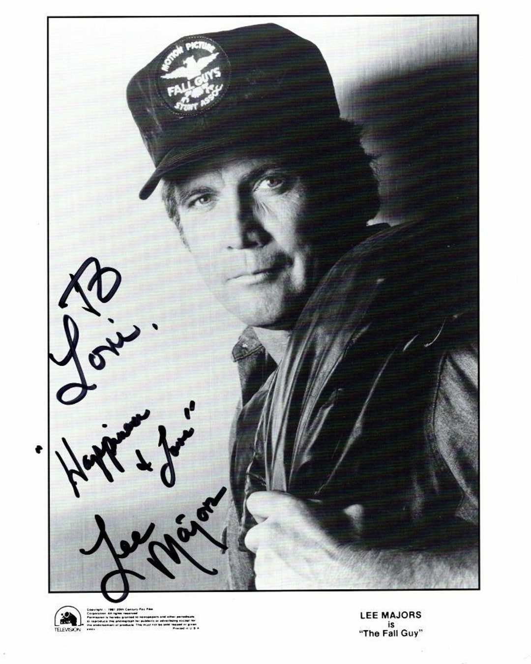 Lee Majors Signed 8x10 the Fall Guy Colt Seavers Photograph - to Lori ...