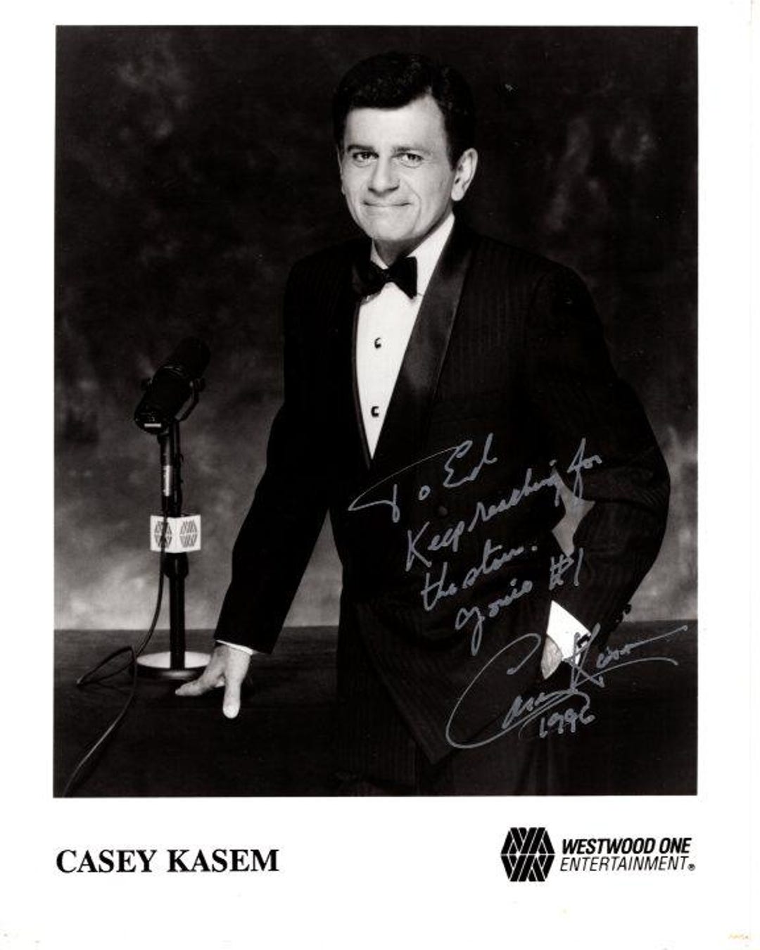 Casey Kasem Signed Autographed 8x10 Photograph - to Ed GREAT CONTENT ...