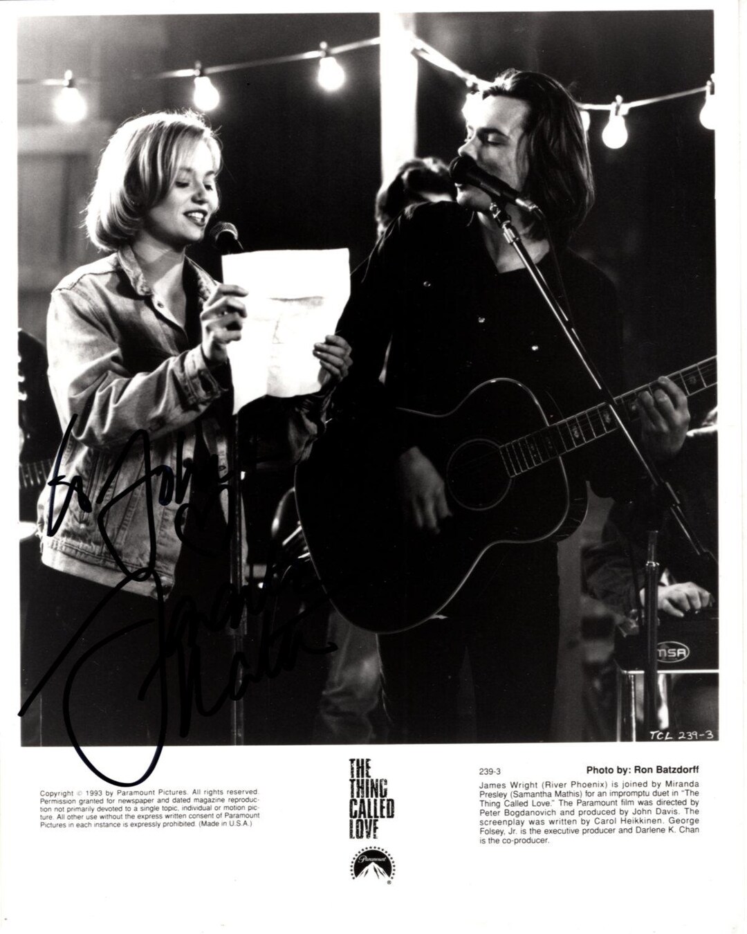Samantha Mathis Autographed Signed 8x10 the Thing Called Love Miranda ...