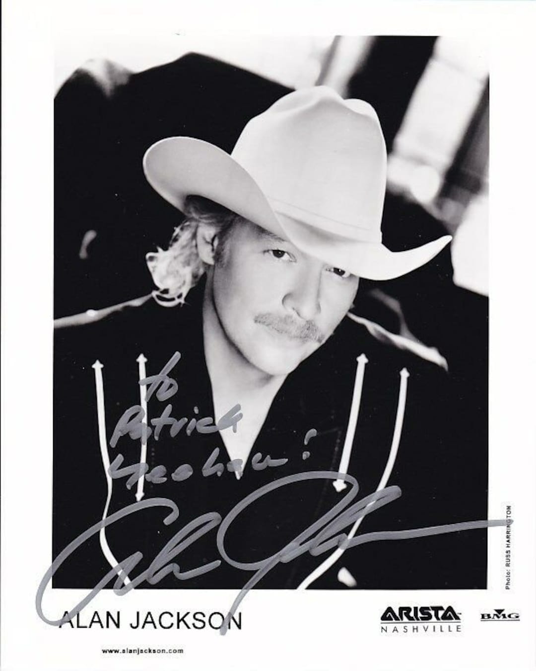 Alan Jackson Autographed Signed 8x10 Photograph - to Patrick Great ...