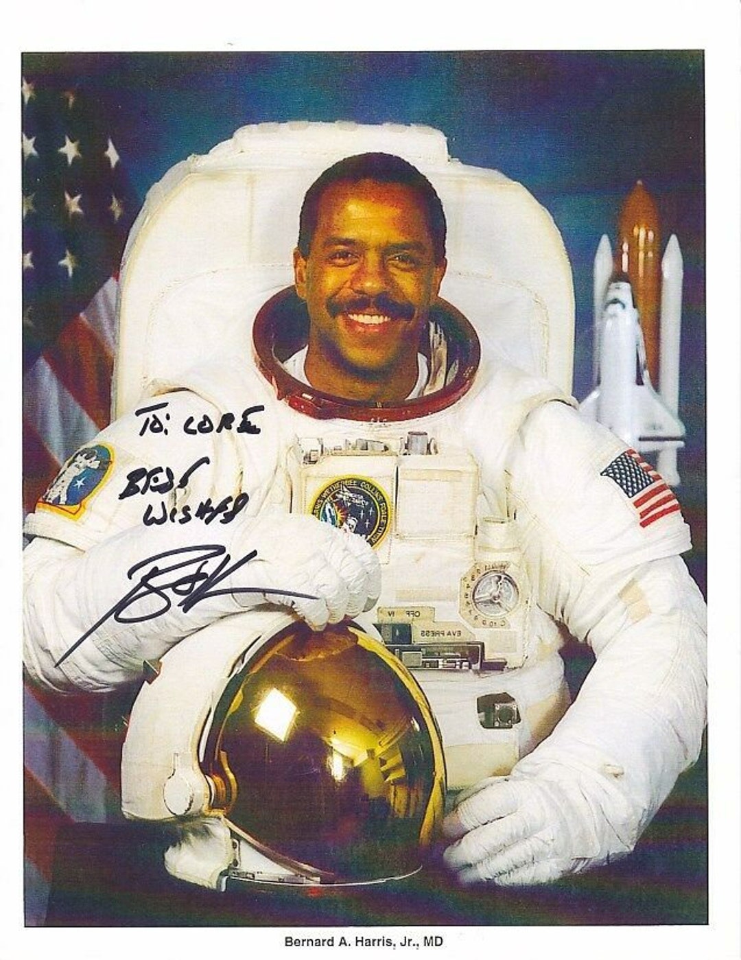 Bernard Harris Signed Autographed 8.5x11 Nasa Astronaut Photograph - to ...