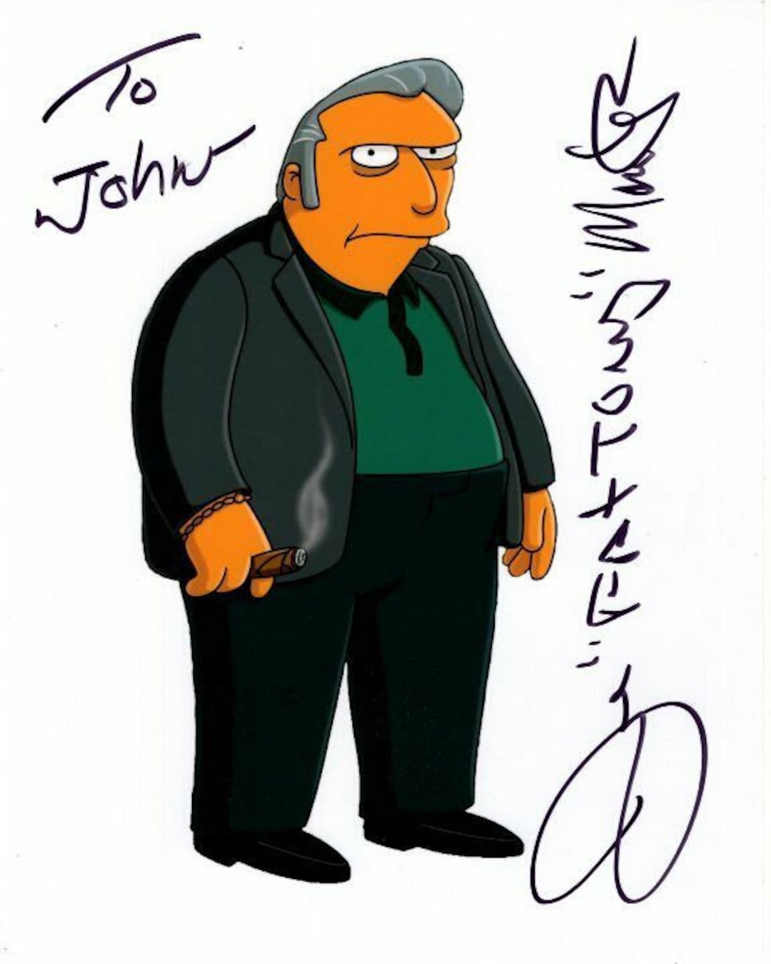 Joe Mantegna Signed 8x10 the Simpsons Fat Tony Photograph - to John ...