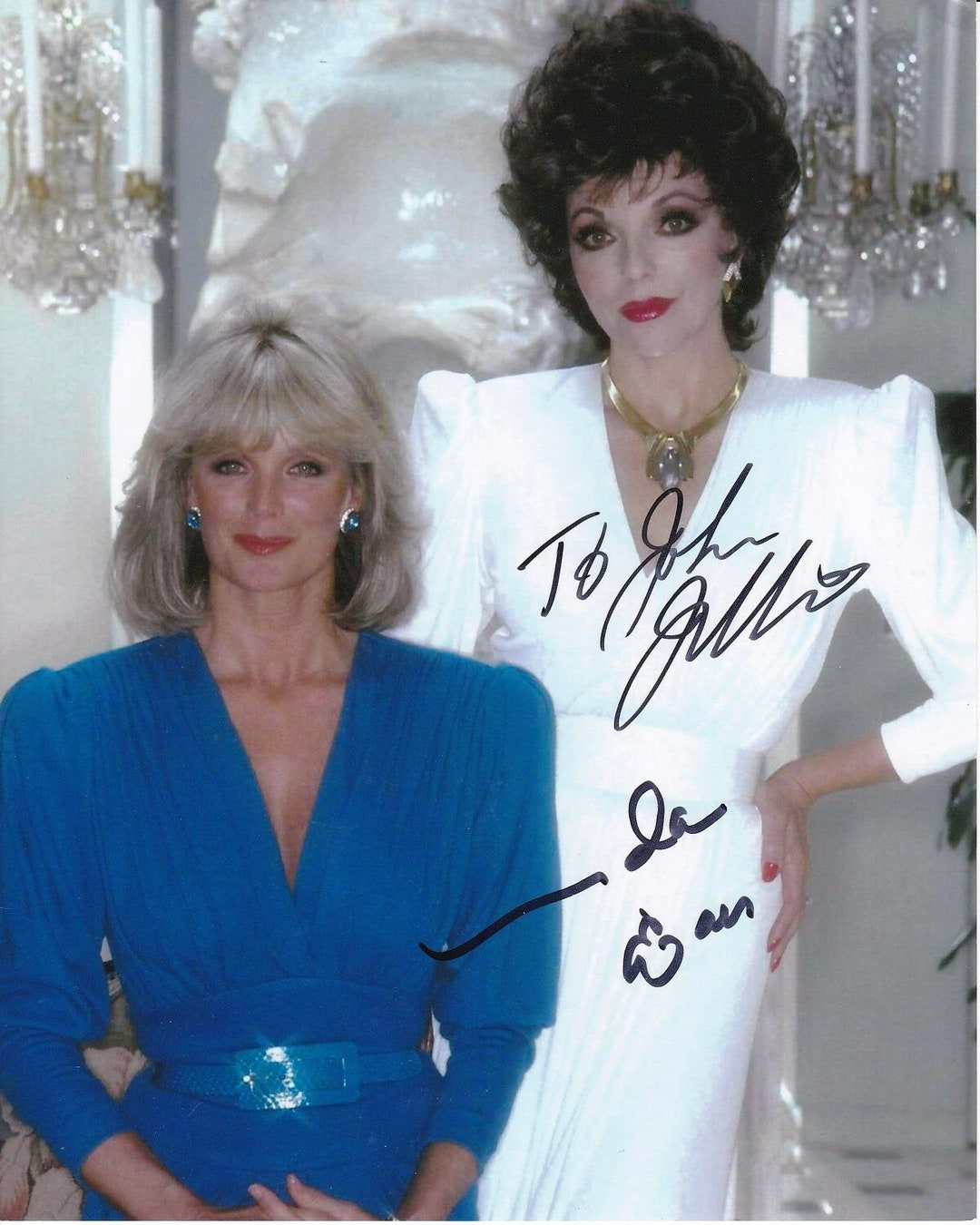 Linda Evans & Joan Collins Autographed Signed 8x10 Dynasty Photograph ...