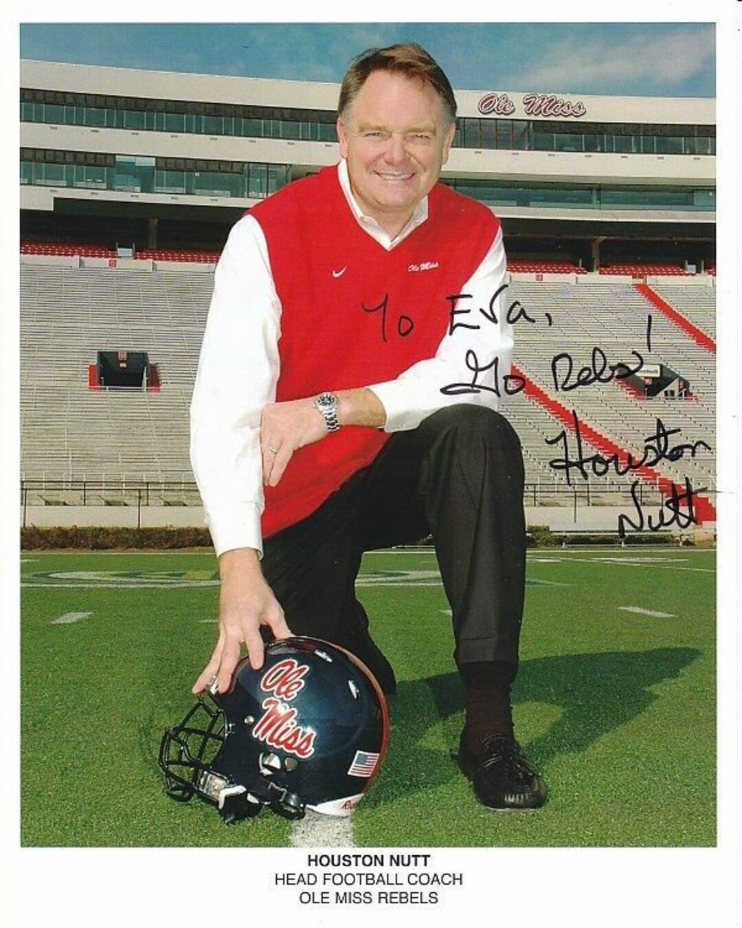 Houston Nutt Autographed Signed 8x10 Sec Ole Miss Rebels Photograph ...
