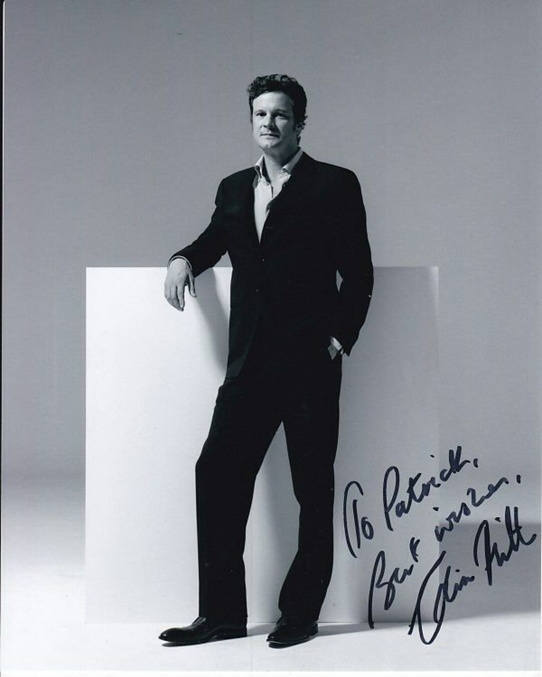 Colin Firth Signed Autographed 8x10 Photograph to Patrick Full ...