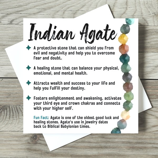 Indian Agate Card - Etsy