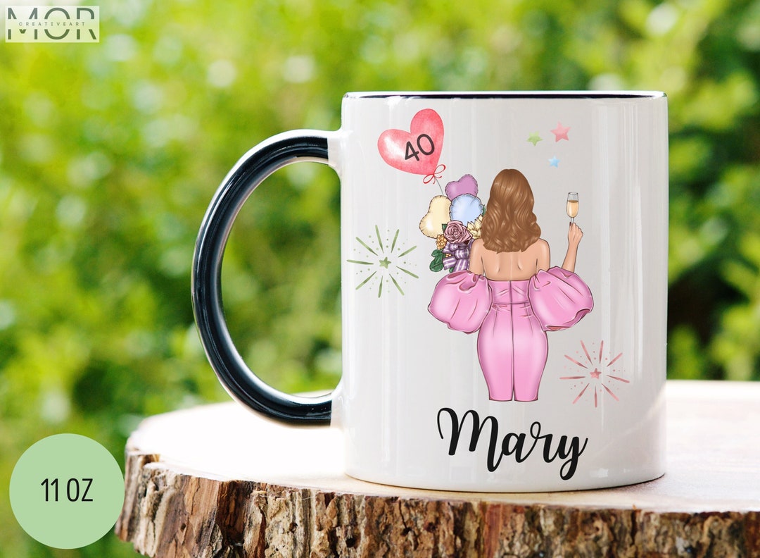 Custom 40th Birthday Mug, Pick Your Hair Mug, Personalized Coffee Mug ...