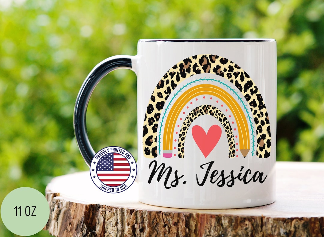 Personalised Teacher Mug, Teacher Gifts, Thank You Gifts, Rainbow Gifts ...