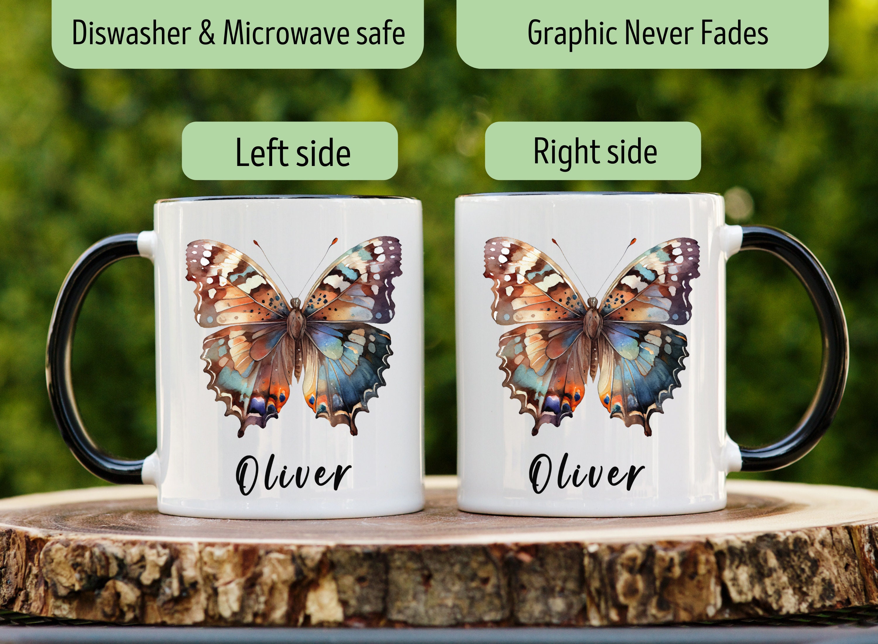 Butterfly Mug Blue Butterfly Coffee Mug Butterfly Gifts - Etsy