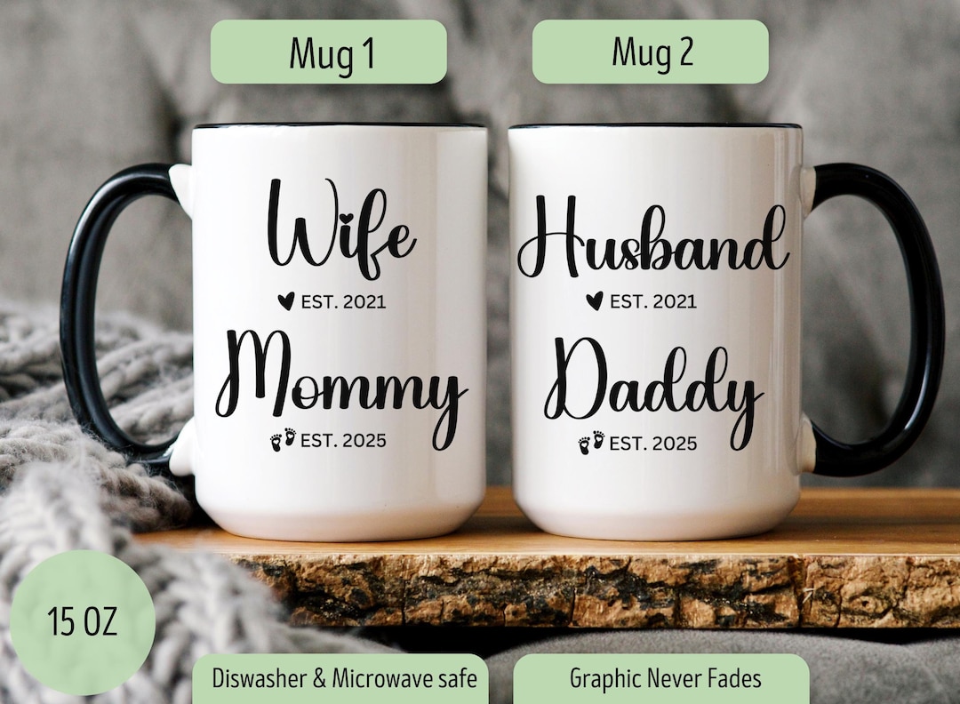 New Mom and Dad Mug Baby Shower Coffee Mug Gift for New Parents Custom ...