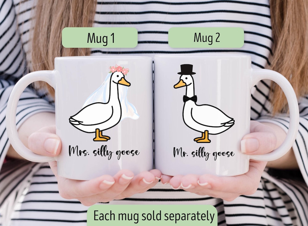 Funny Mr Silly Goose and Mrs Silly Goose Wedding Coffee Mug, Engagement ...